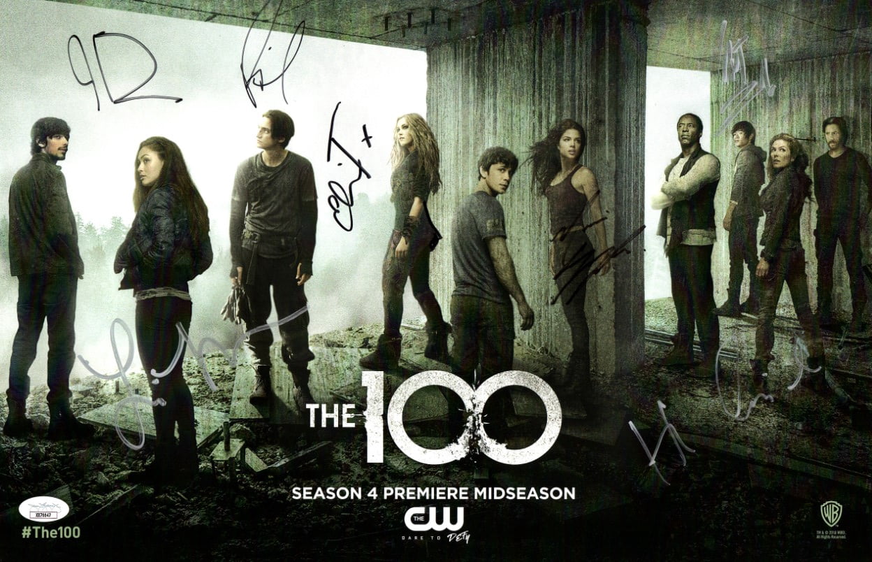 The 100 Signed Cast Autograph 11X17 Poster Season 4 Taylor Morgan +5 ...