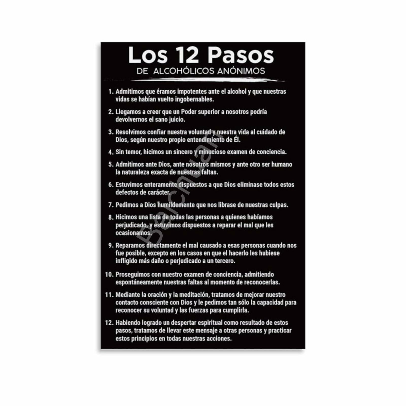 The 12 Steps Addiction Recovery Poster 5 Canvas Painting Wall Art ...