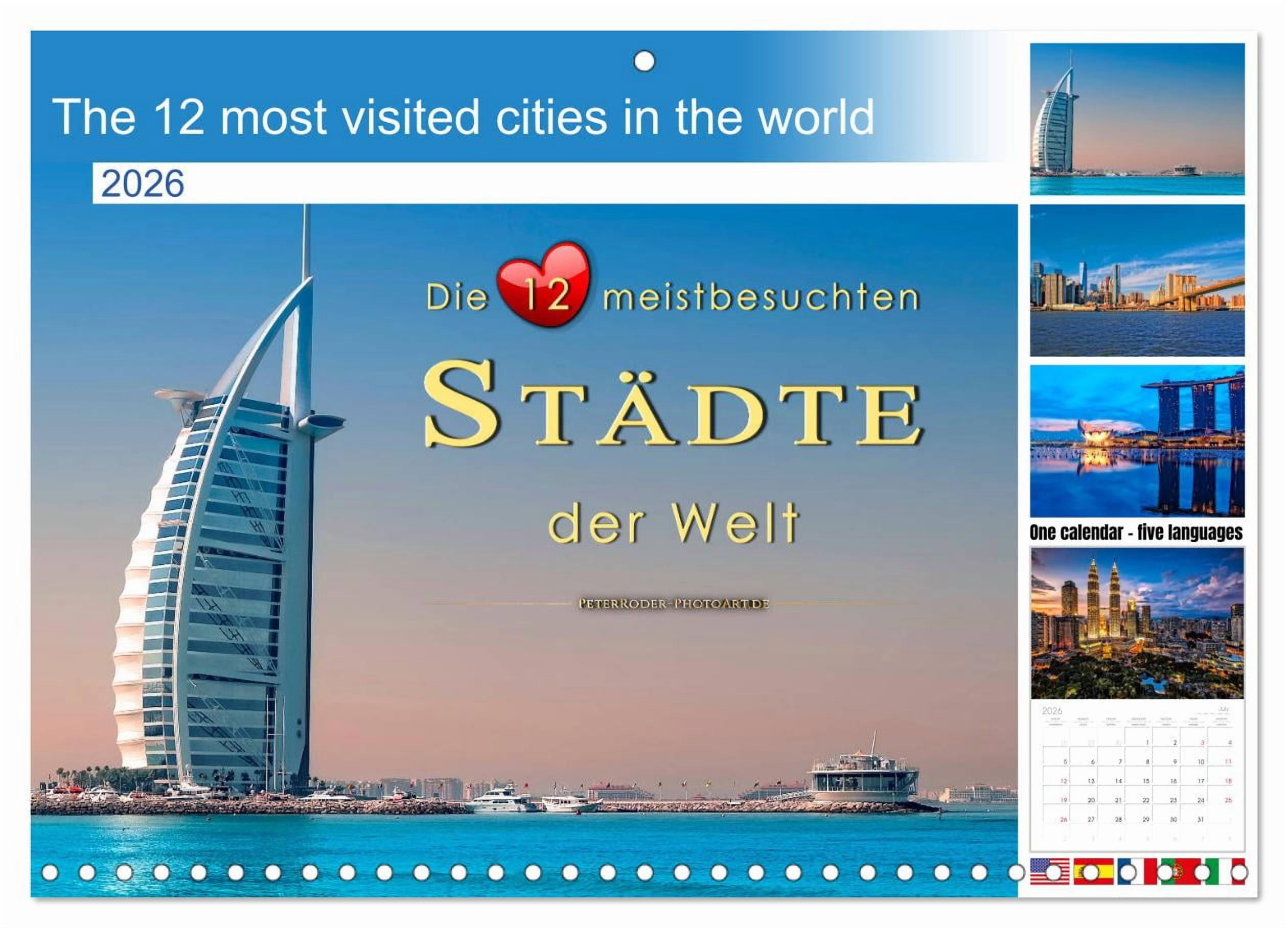 The 12 most visited cities in the world (Monthly Wall Calendar 2026 16. ...