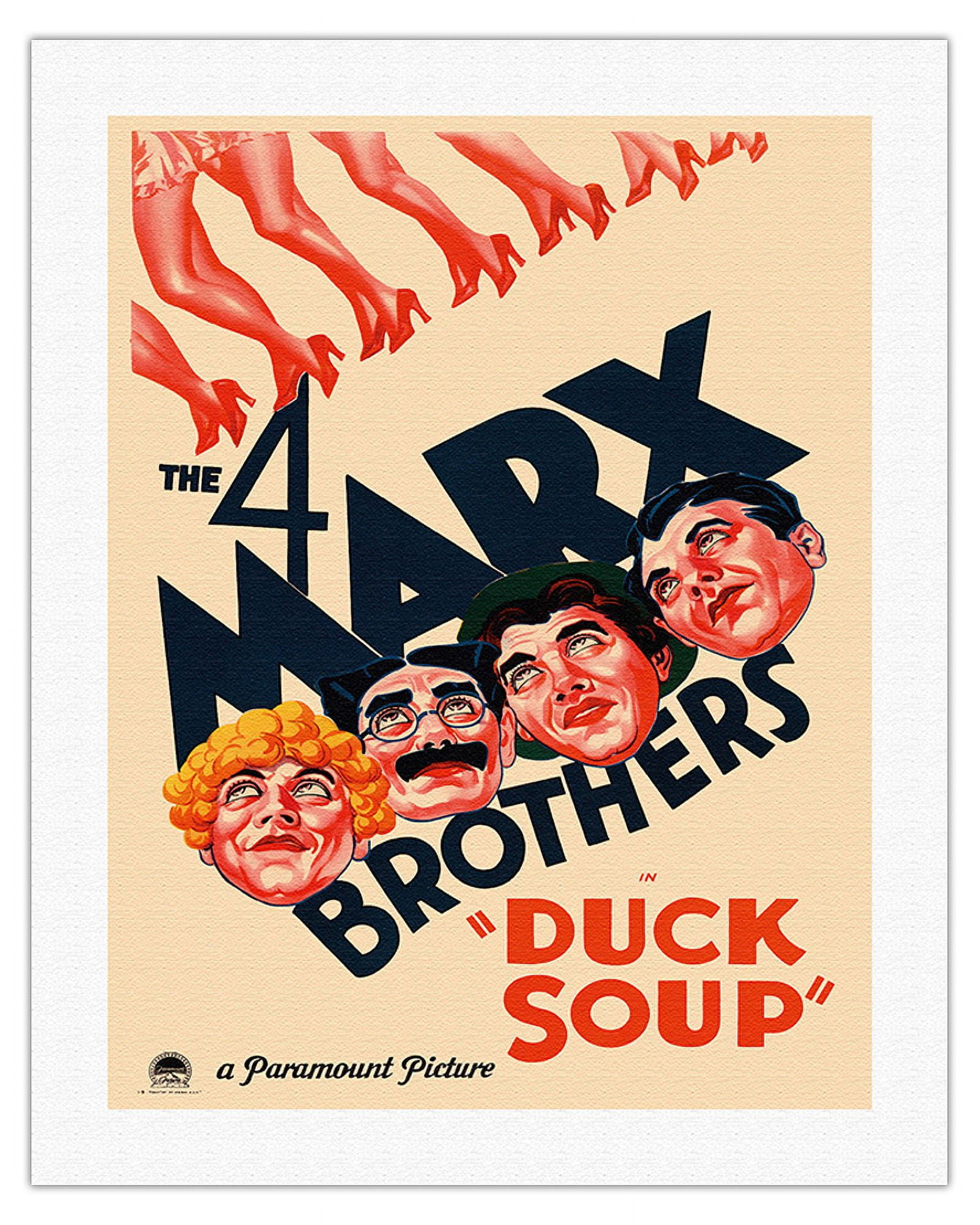 The 4 Marx Brothers in Duck Soup - Vintage Film Movie Poster c.1930s ...