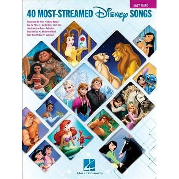 The 40 Most-Streamed Disney Songs: Easy Piano Songbook - Walmart.com
