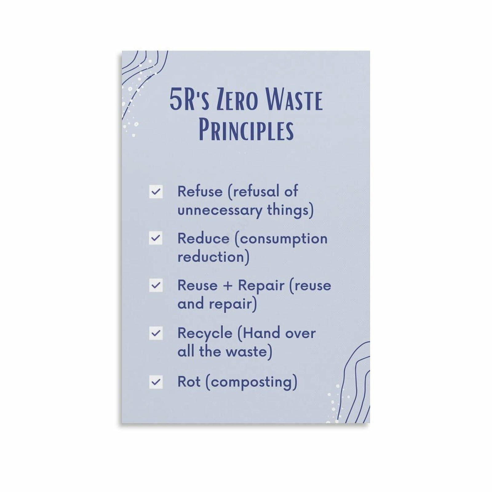 The 5 R S Of Zero Waste Waste Sorting Guide Poster (5) Canvas for ...
