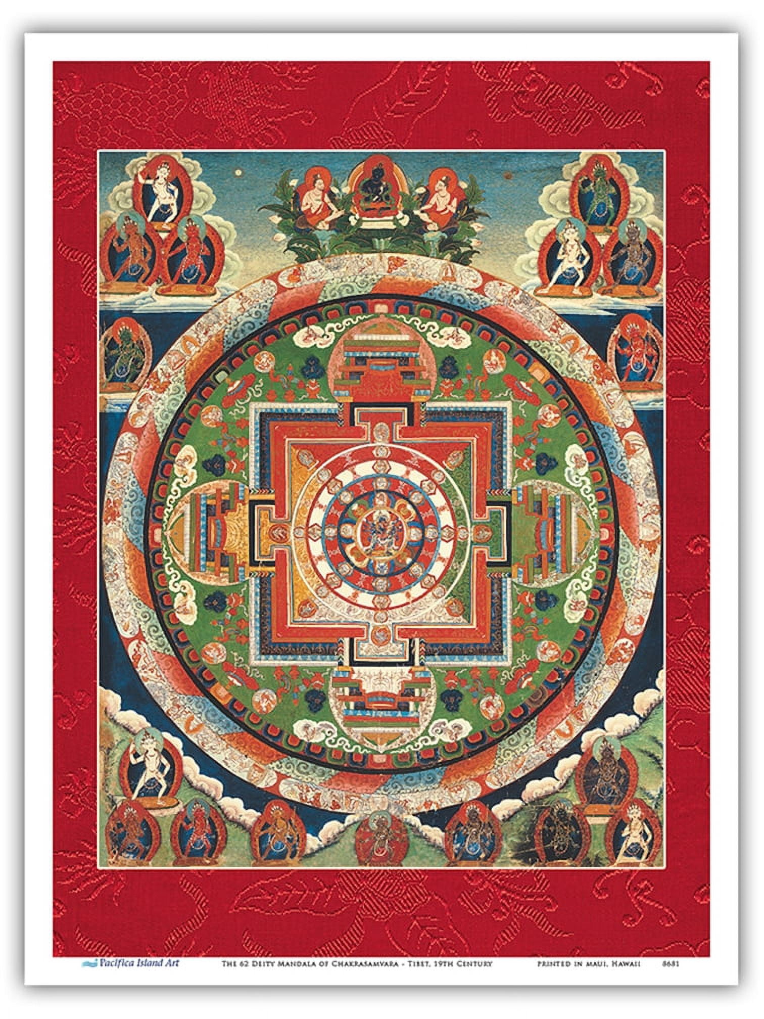 The 62 Deity Mandala of Chakrasamvara - Vintage Tibetan Thangka ...