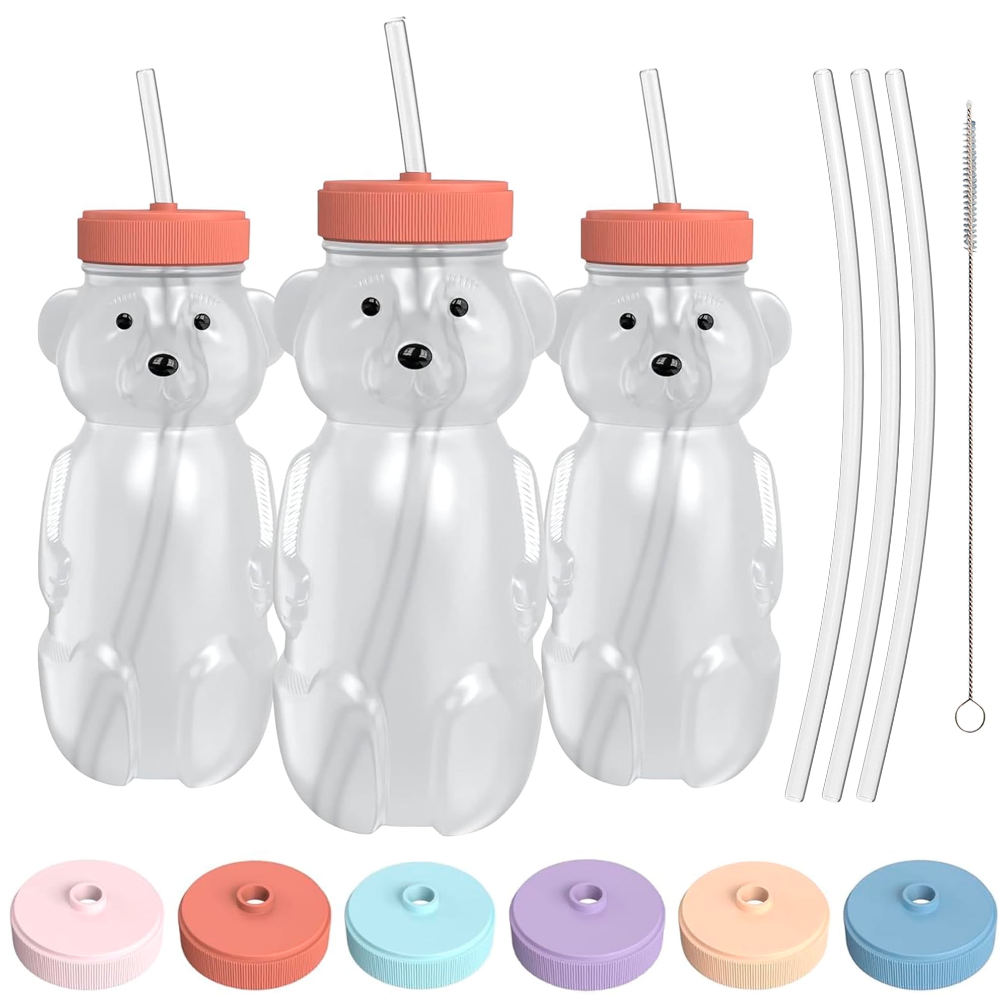 The 730 Project Honey Bear Straw Cup for Toddlers, Baby Bottle Therapy ...