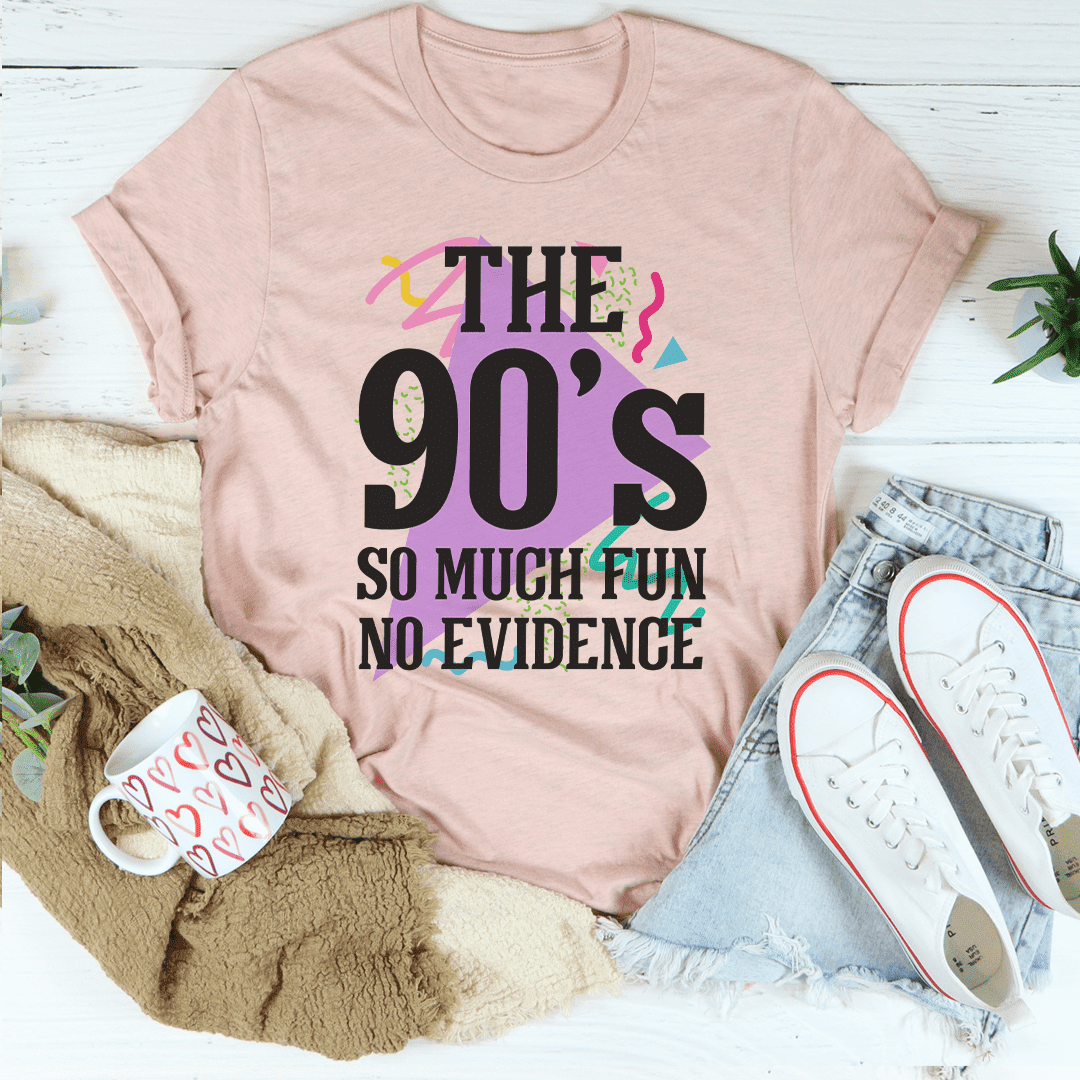 The 90s So Much Fun No Evidence Tee Peachy Sunday T-Shirt - Walmart.com