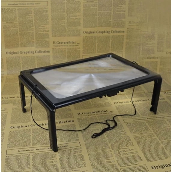 The A4 Hands Free Book Page Magnifying Glass Led Magnifier Reading ...