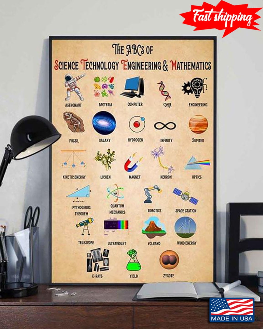 The ABCs Of Science Technology Engineering & Mathematics 11 x 17 Inch ...