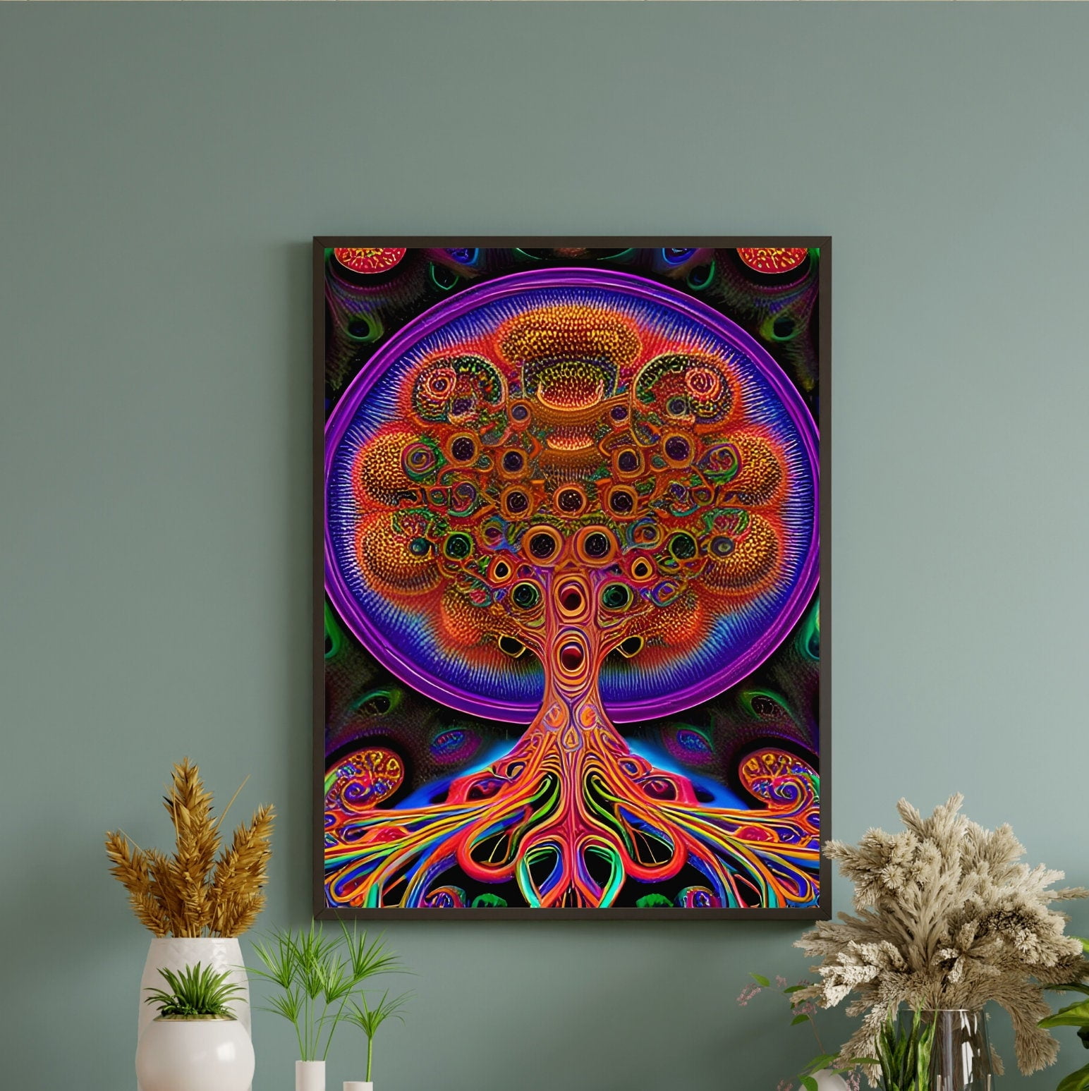 The Acidic Aspen Grove - Psychedelic Tree Canvas Wall Art - Walmart.com