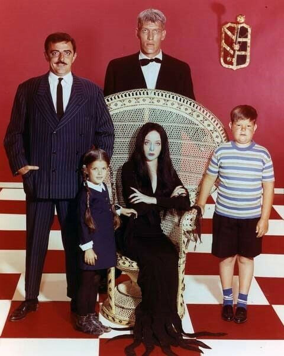 The Addams Family Carolyn Jones John Astin Ted Cassidy and kids pose ...