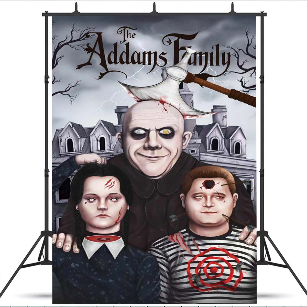 The Addams Family Post school Wall Decor Birthday Banner Backdrop ...