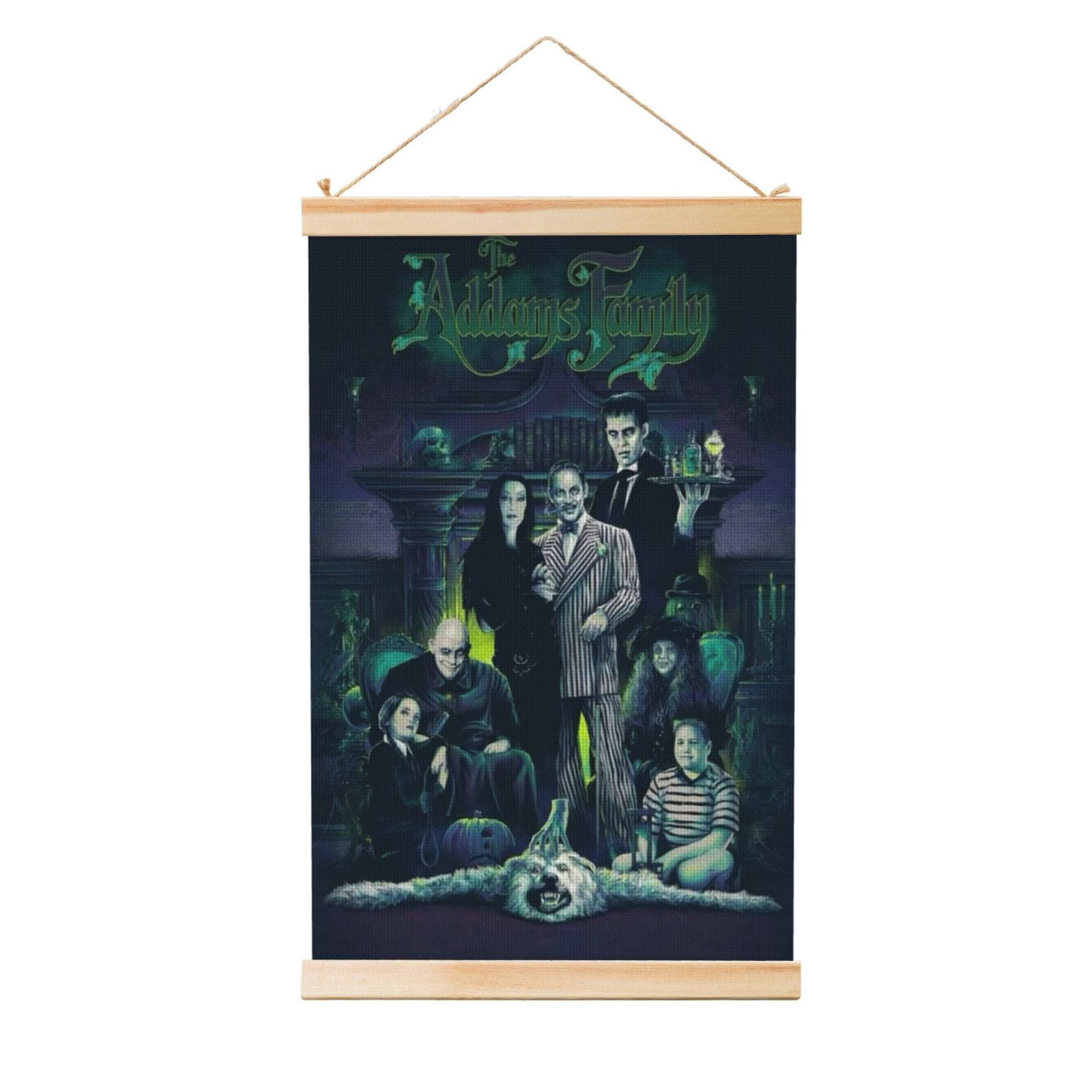 The Addams Family Poster Canvas Wooden Shaft Hanging Poster Home Decor ...