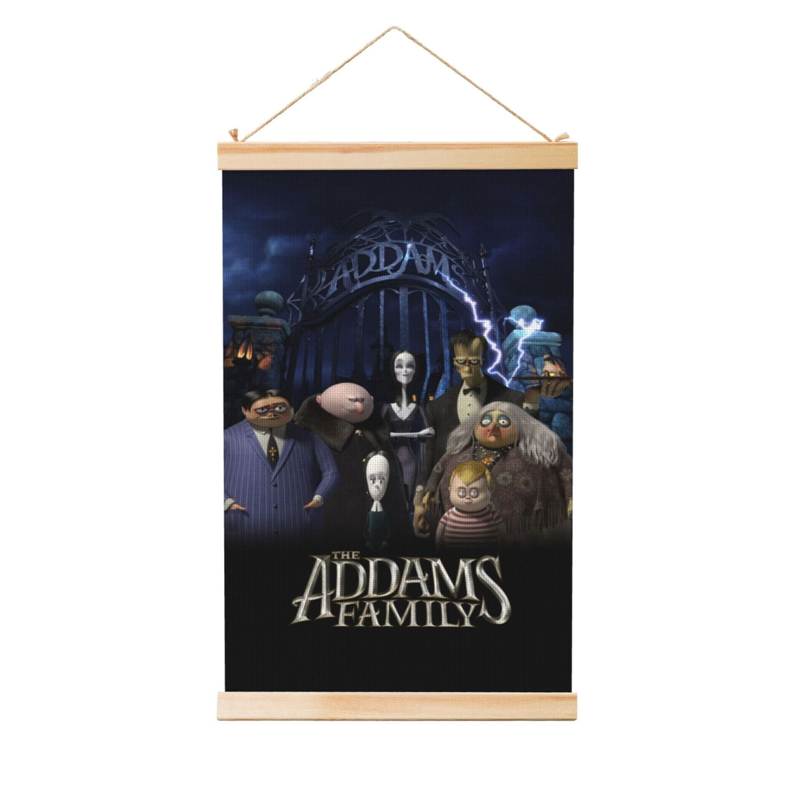 The Addams Family Poster Canvas Wooden Shaft Hanging Poster Home Decor ...