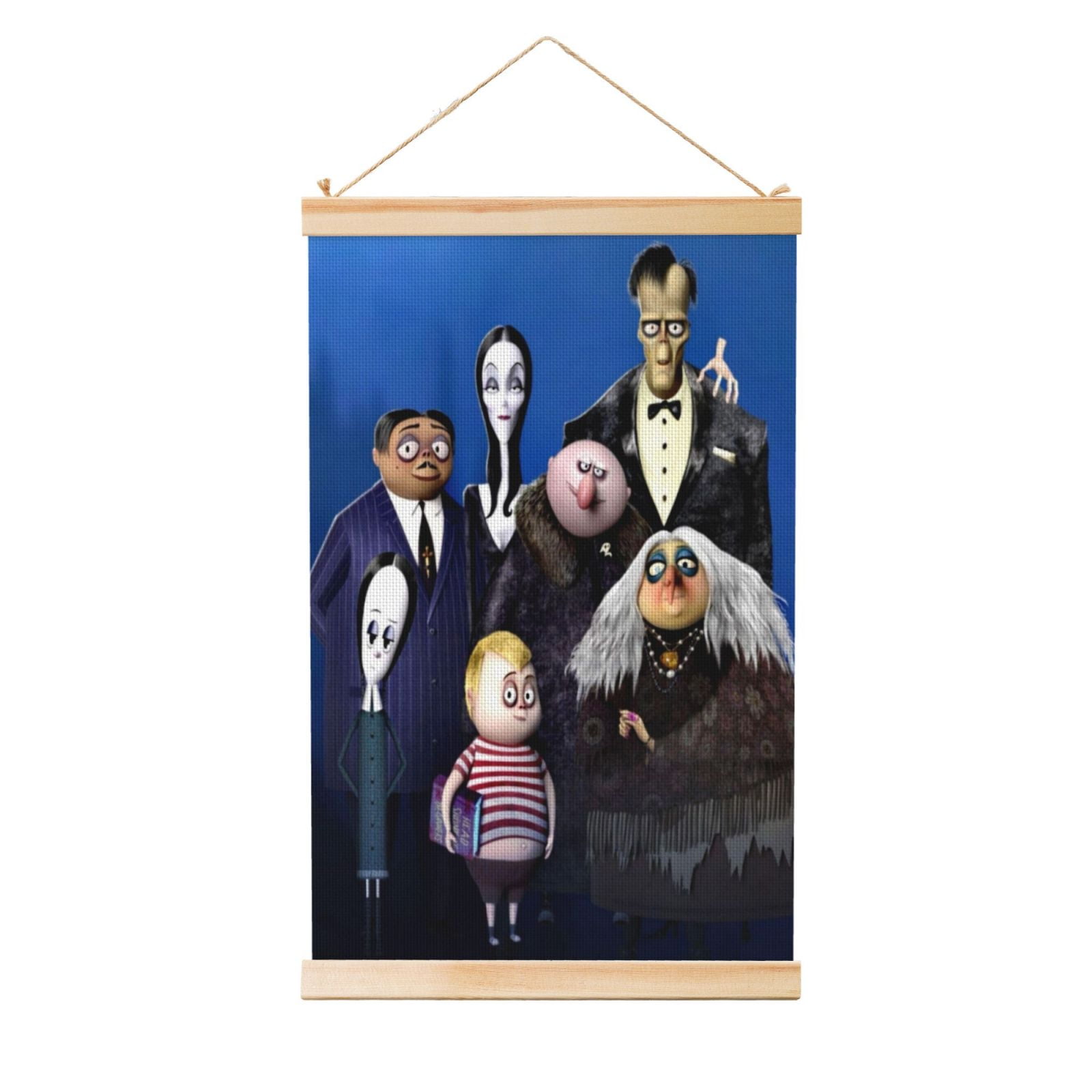 The Addams Family Poster Canvas Wooden Shaft Hanging Poster Home Decor ...