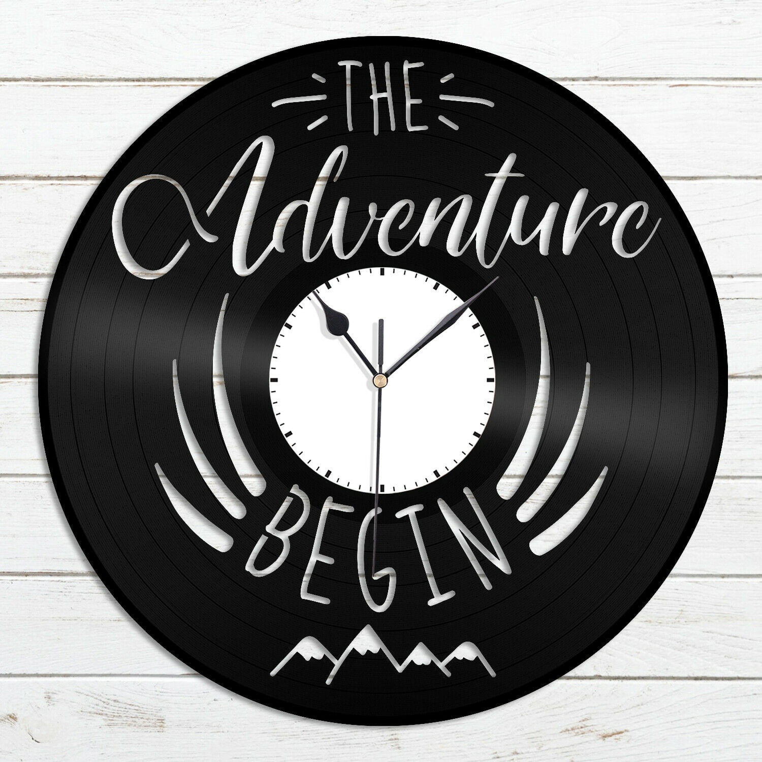 The Adventure Begins Vinyl Wall Clock Souvenir Gift Home Living Room ...