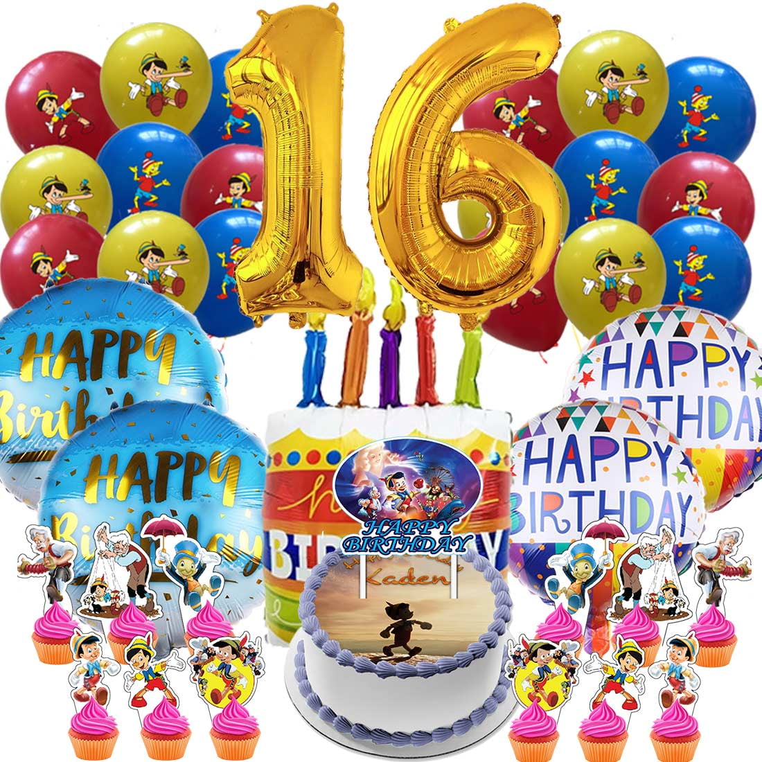 The Adventures of Pinocchio Party Supplies 16th Decor Kit Balloons ...