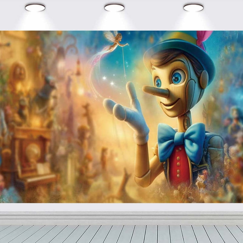 The Adventures of Pinocchio Party Supplies Backdrop Banner Poster ...