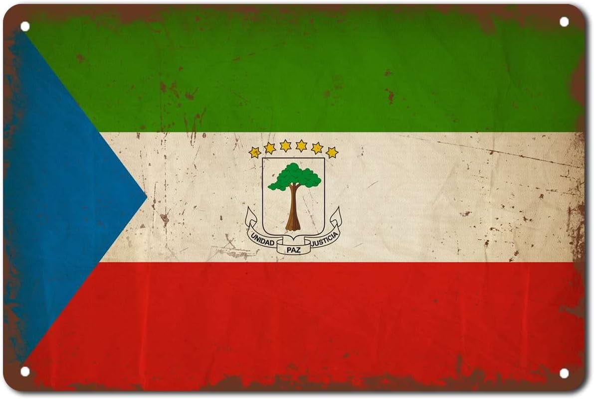 The Africa Country Flags of Equatorial_Guinea Metal Tin Sign 8x12 Inch ...