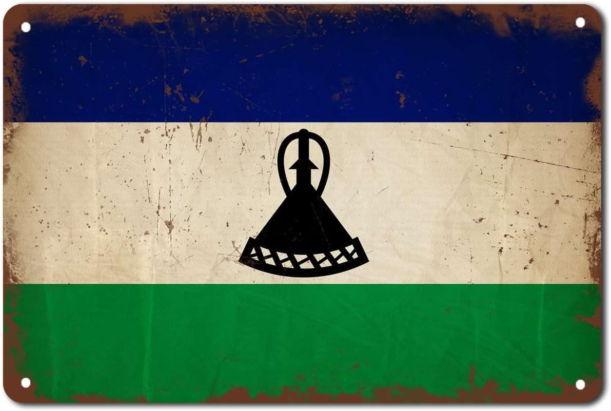 The Africa Country Flags of Lesotho Metal Tin Sign 8x12 Inch - Walmart.com