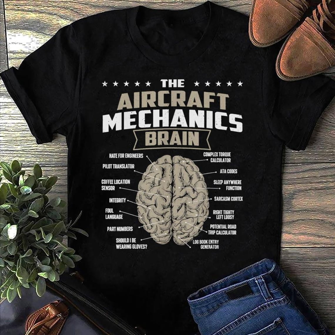 The Aircraft Mechanics Brain Airplane Maintenance Aviation, Gift for ...