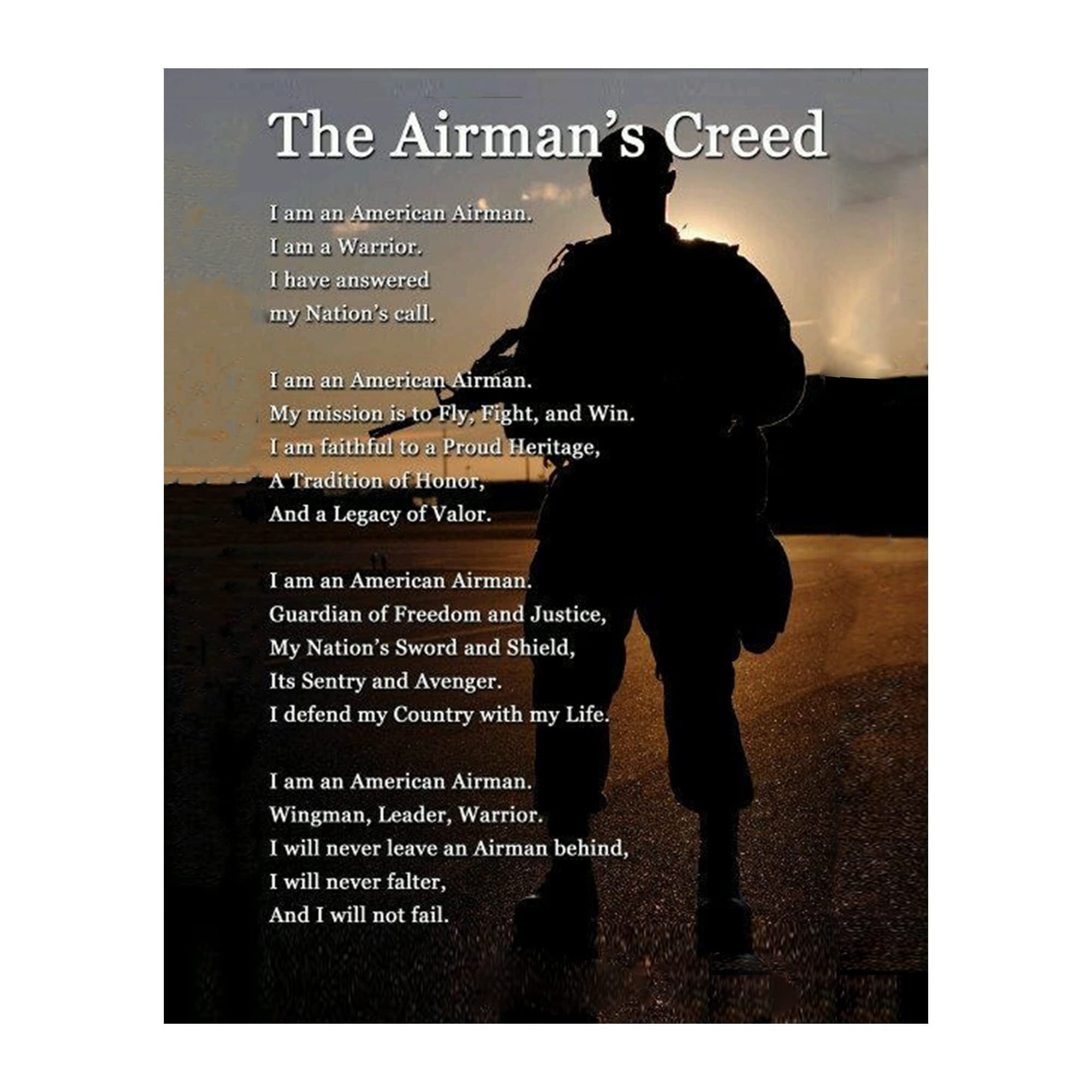 The Airman's Creed Air Force Military Wall Art, Wingman Military Wall ...