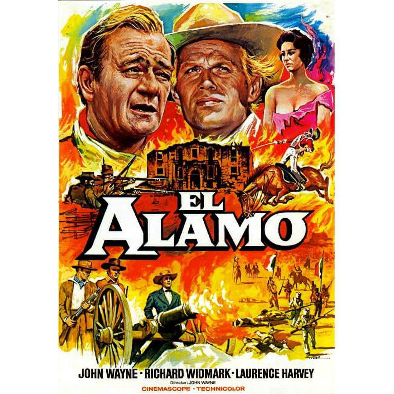 The Alamo From Left John Wayne Richard Widmark 1960 Movie Poster ...