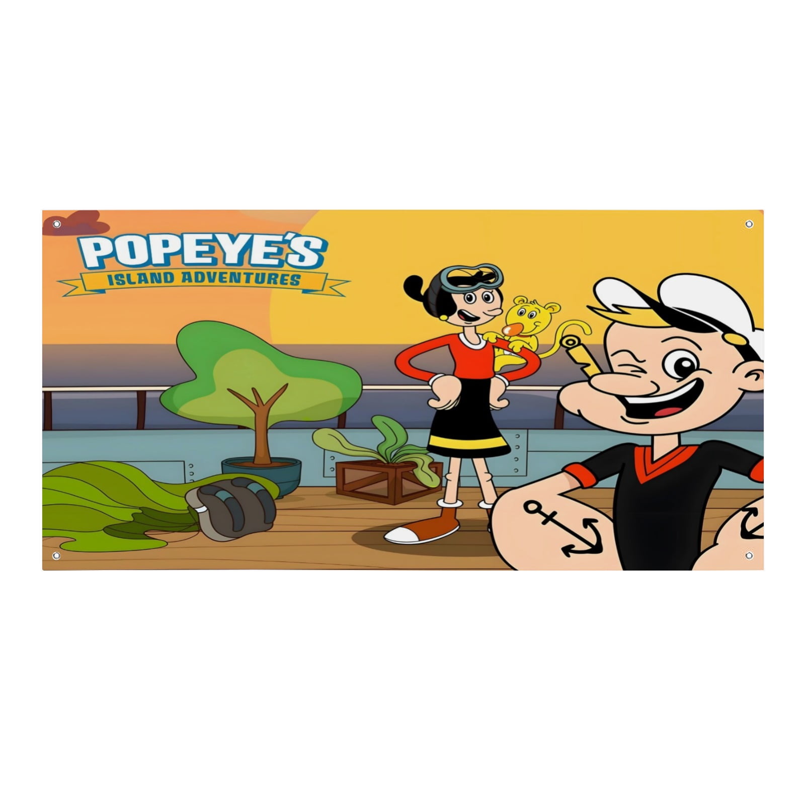 The All-New Popeye Hour-Theme Backdrops Banner Birthday Party Decor ...
