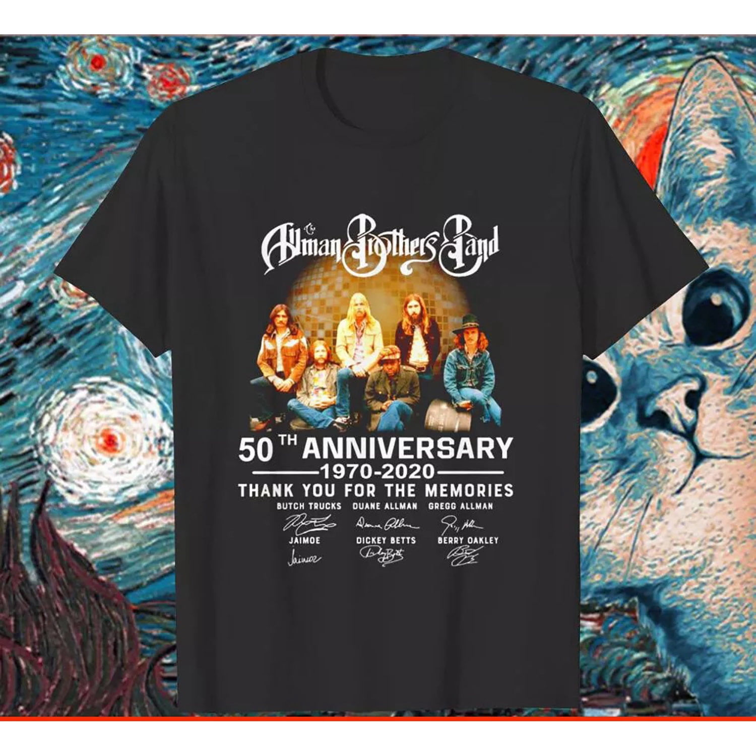The Allman Brothers Band 50th Anniversary Cotton Black Shirt - Walmart.com