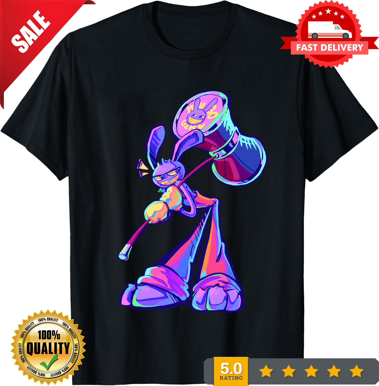 The Amazing Digital Circus TV Series Men's T Shirts Jax and Big Hammer ...