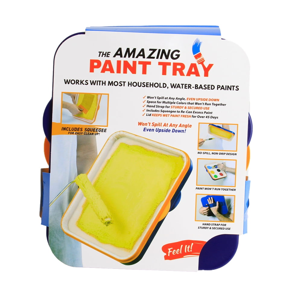 The Amazing No-Spill Paint Tray with Hand Strap and Squeegee, 9.75x11 ...