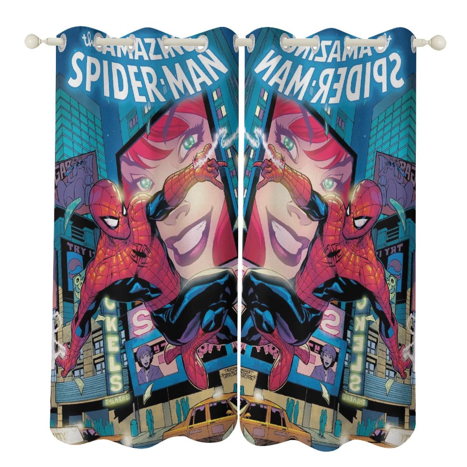 The Amazing Spider-Man Kids Curtains 52 X 84 Inch,Cartoon Blackout ...