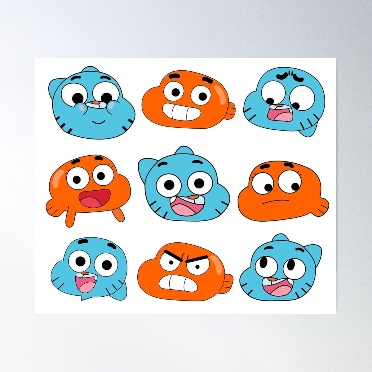 The Amazing World Of Gumball™, Gumball & Darwin Faces Features Poster ...