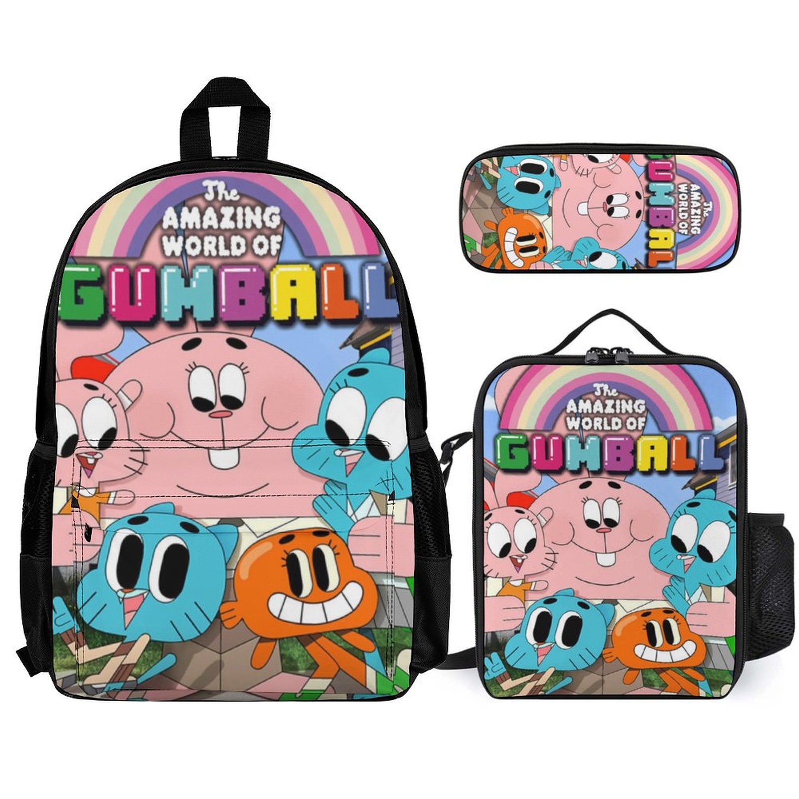 The Amazing World of Gumball Backpack 3 Piece Set Combination, Lunch ...