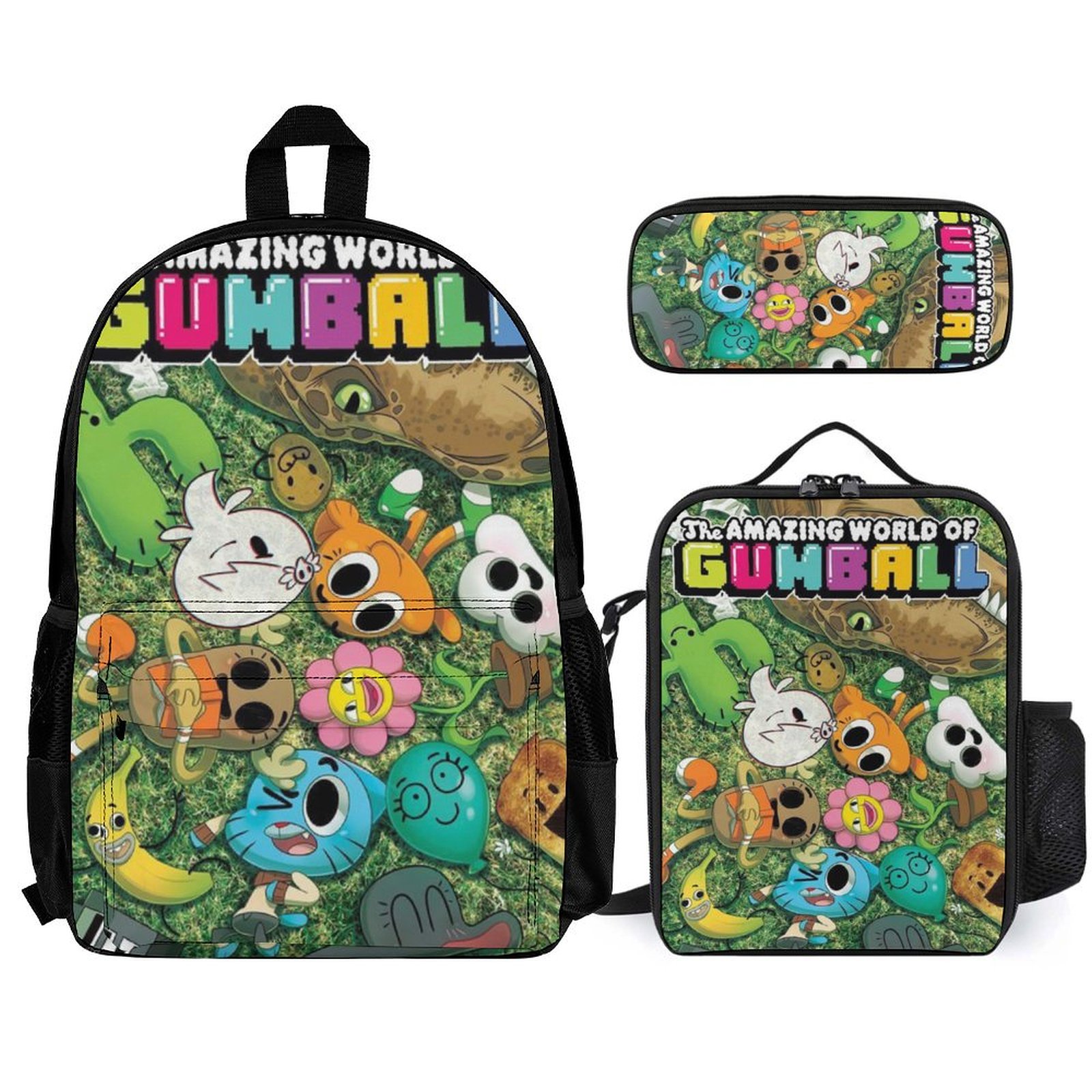 The Amazing World of Gumball Backpack 3 Piece Set Combination, Lunch ...