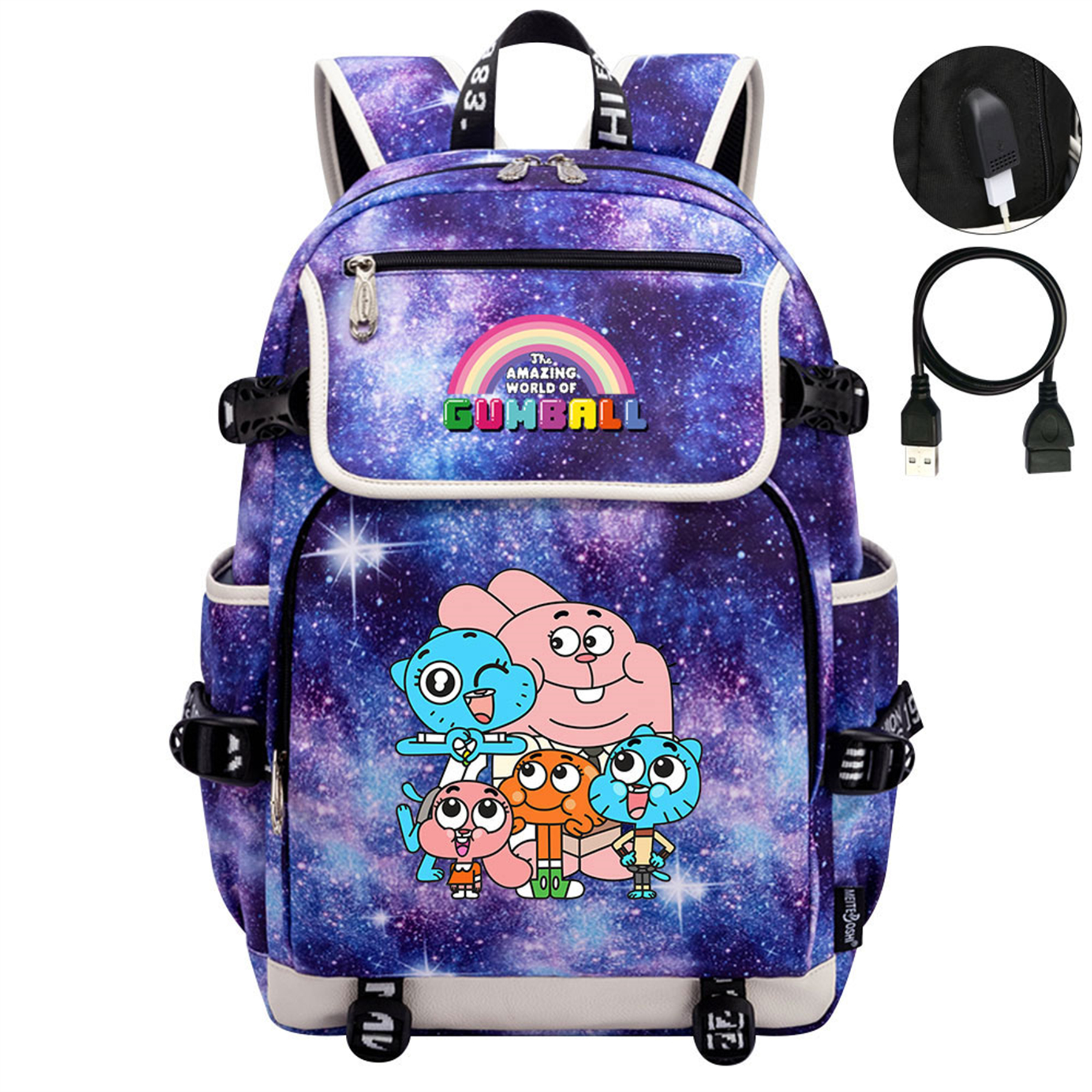 The Amazing World of Gumball Backpack Cartoon Bookbag Novelty Laptop ...