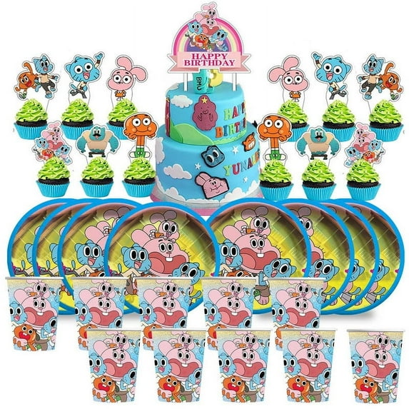 The Amazing World of Gumball Birthday Cups Party Supplies Plates Fans ...