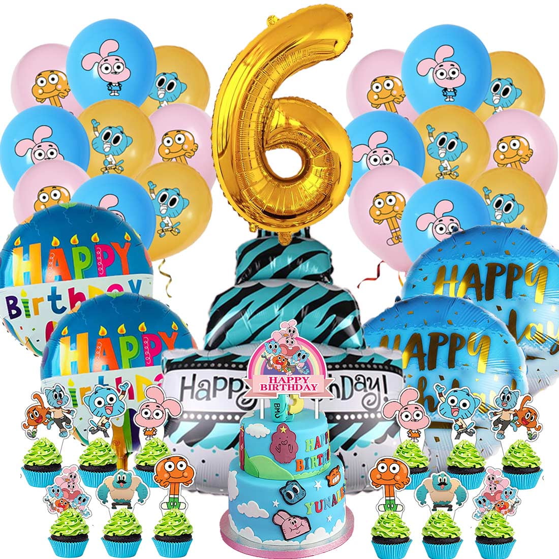 The Amazing World of Gumball Party Supplies 6th Decor Kit Balloons ...