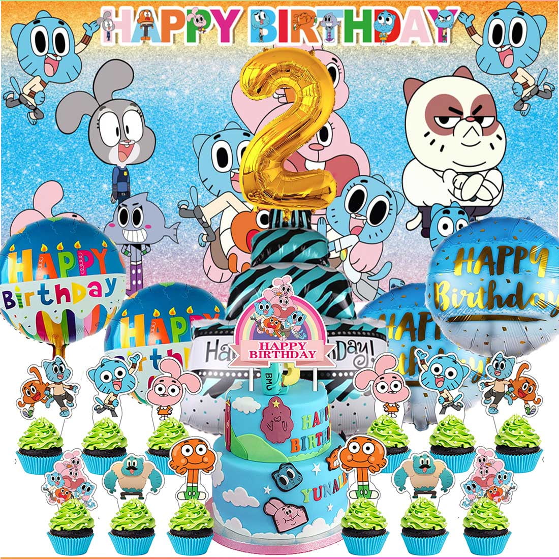 The Amazing World of Gumball Party Supplies Decor 2nd Kit Balloons ...