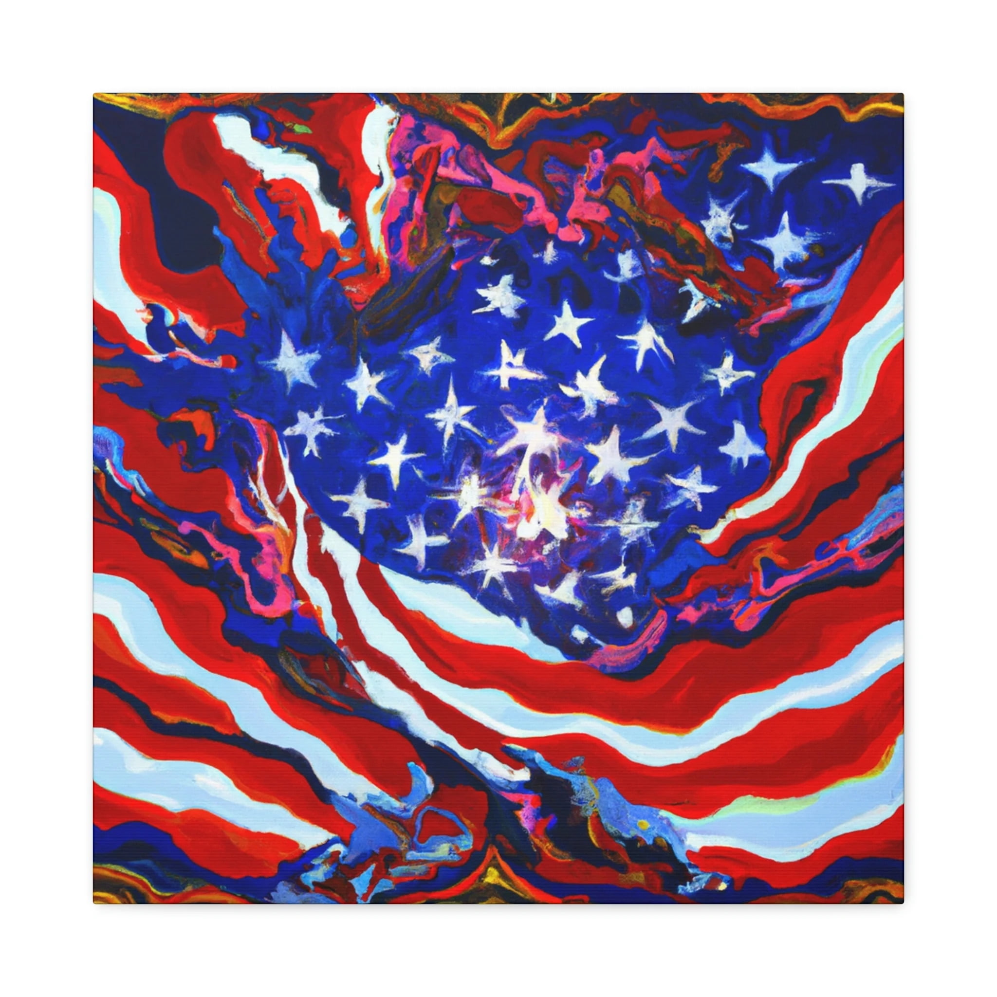 The American Flag Rising - Canvas - Walmart.com