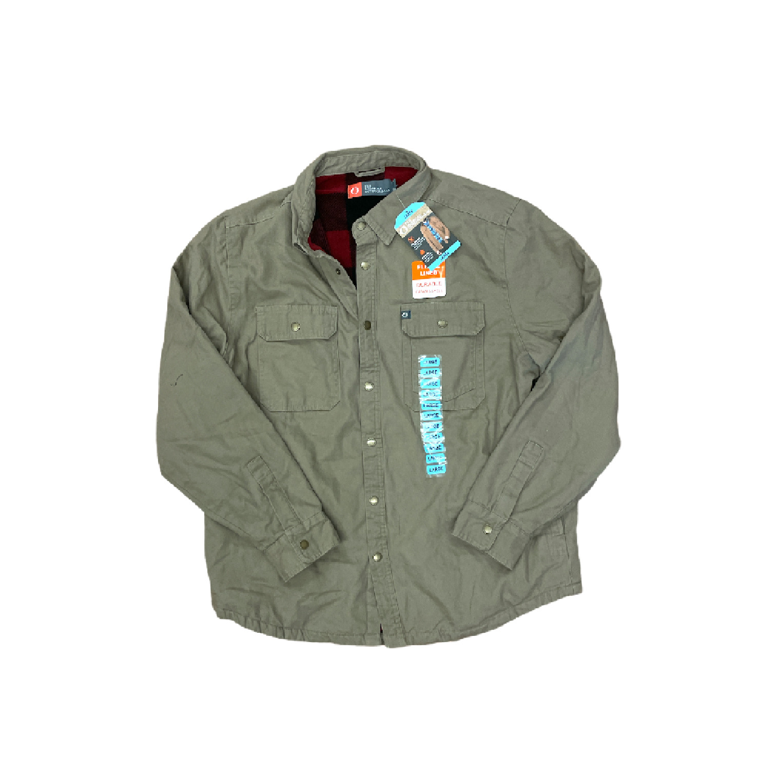 The American Outdoorsman Fleece Lined Washed Canvas Shirt Jackets for ...