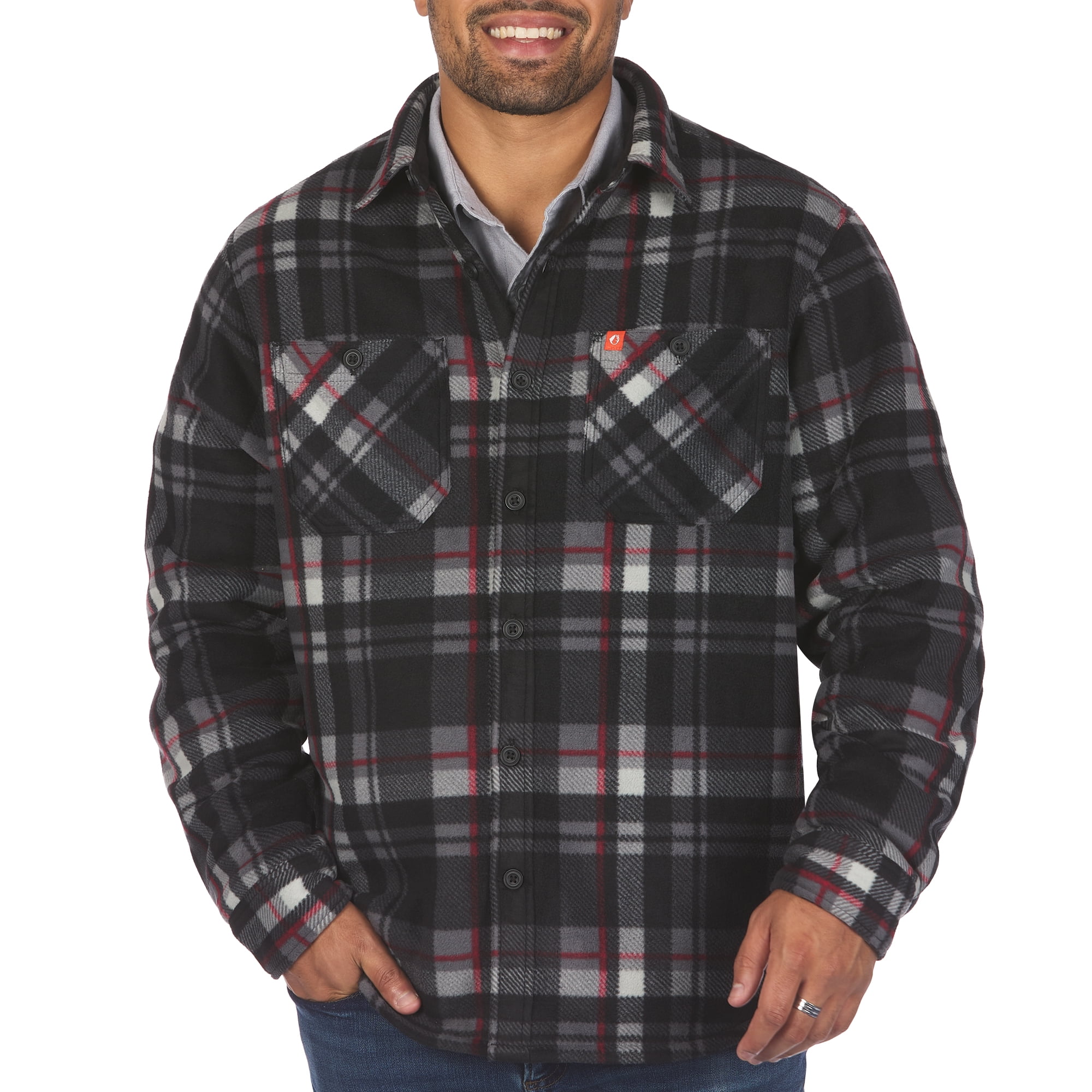 The American Outdoorsman Men's Bonded Sherpa Fleece Lined Flannel Print ...