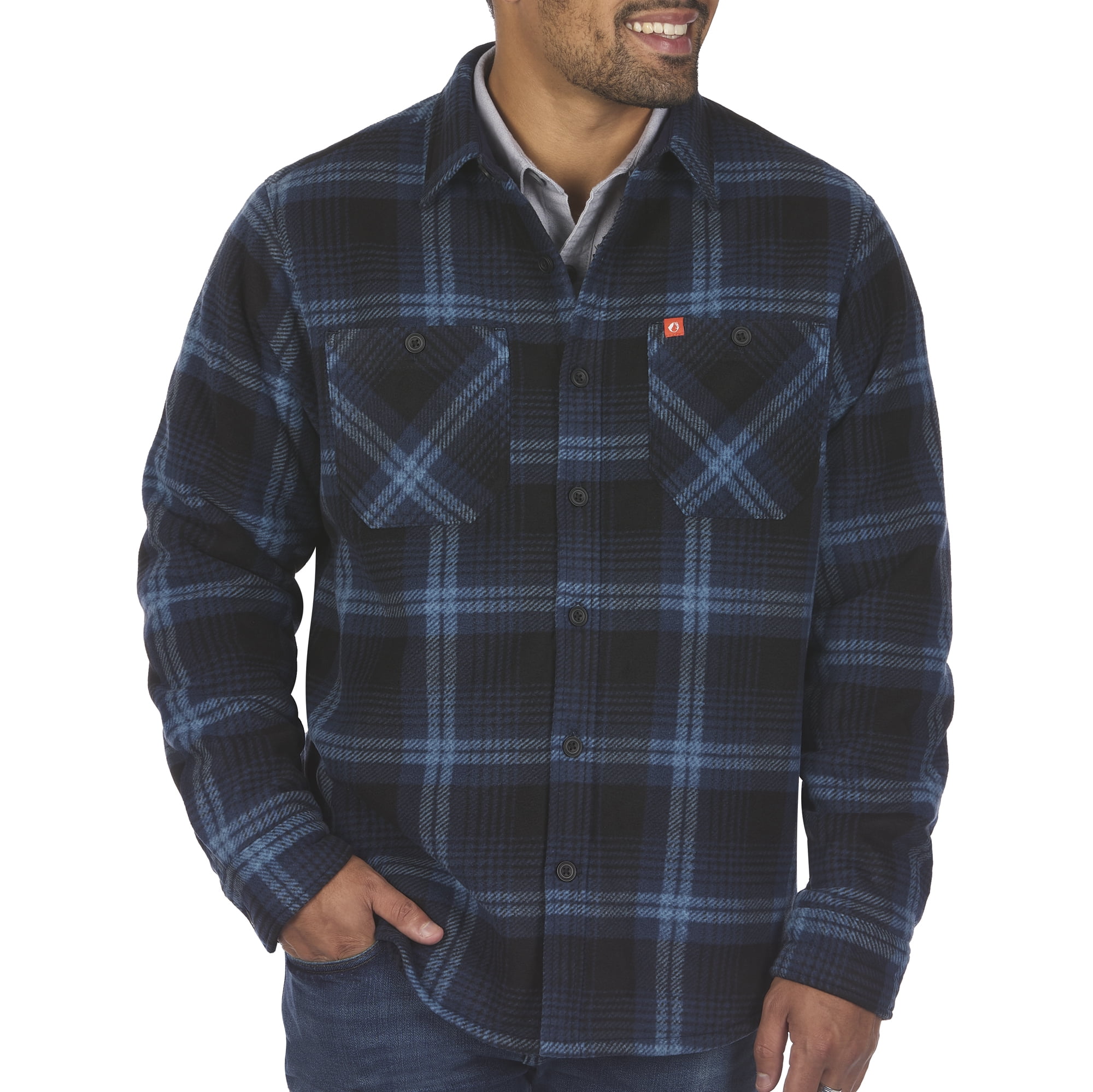 The American Outdoorsman Men's Bonded Sherpa Fleece Lined Flannel Print ...