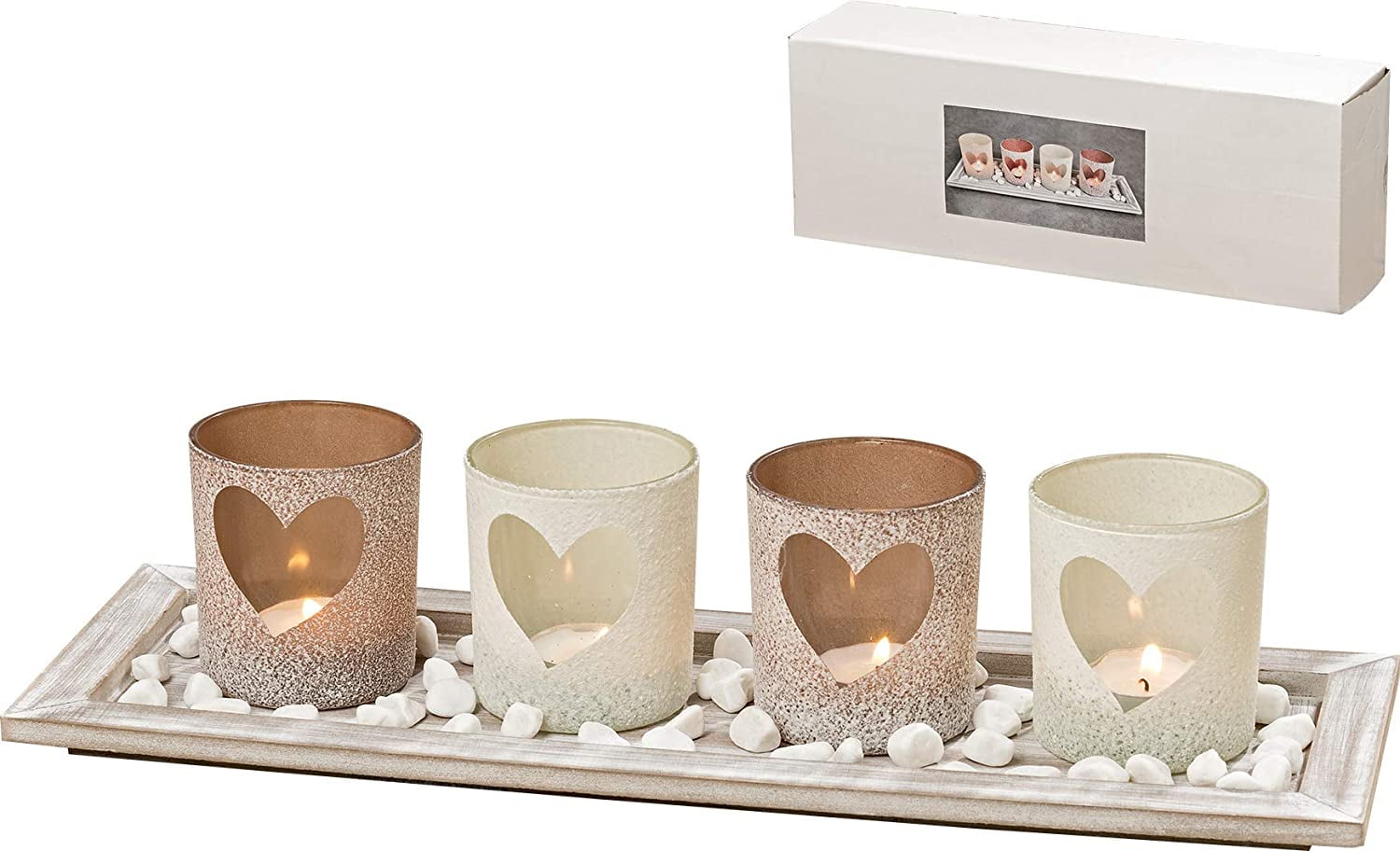 The Americana Windlight Centerpiece Set of 5, 4 Tealight Candle Holders ...