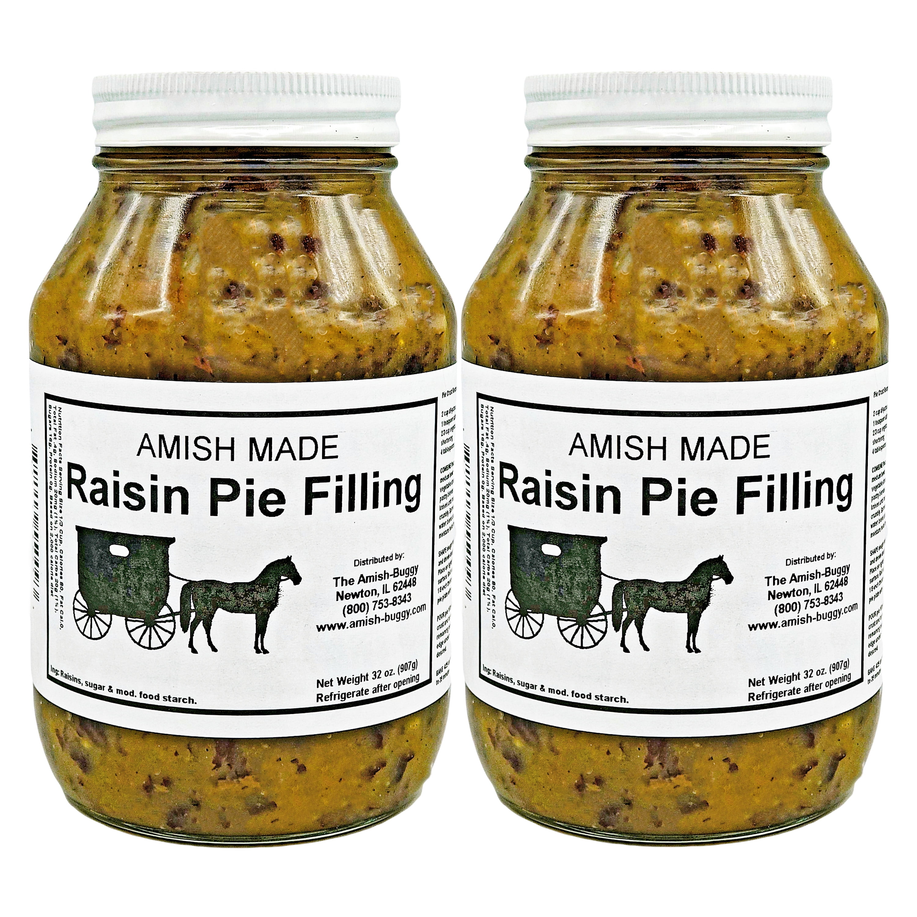 The Amish-Buggy Raisin Pie Filling - Two 32 Oz Jars - Walmart.com