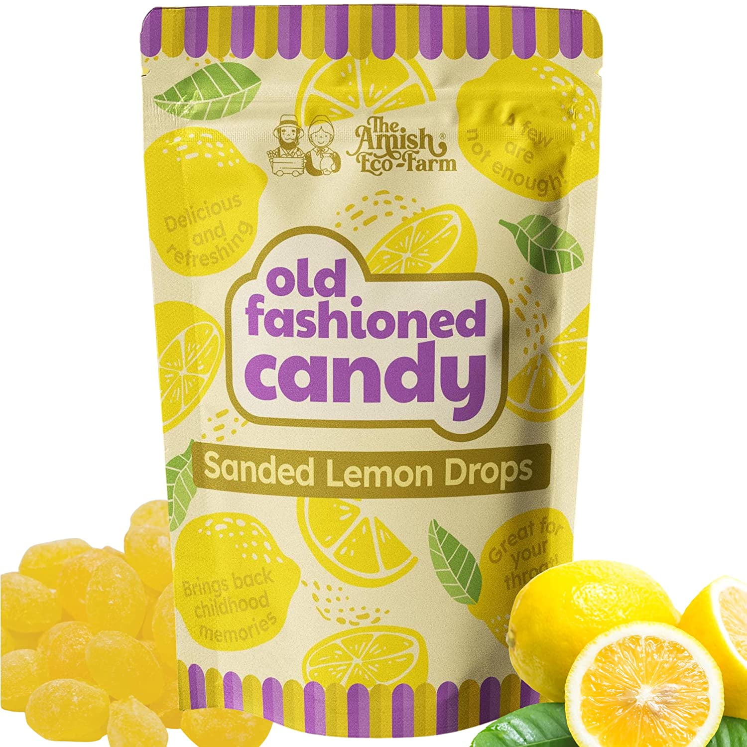 The Amish Eco Farm Claeys Old Fashioned Sanded Candy Drops Hard Candy In Resealable Bag