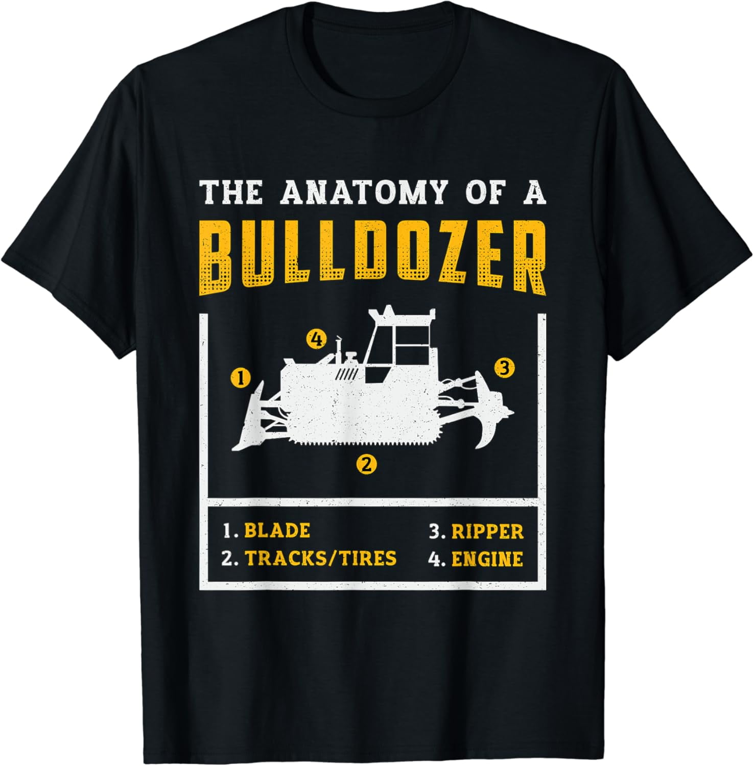 The Anatomy Of A Bulldozer Construction Vehicles Bulldozer T-Shirt ...