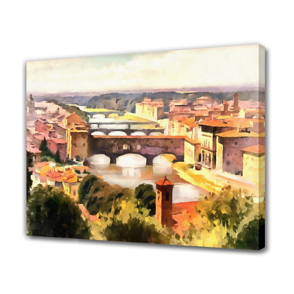 The Ancient Bridges Connect The Two Sides Of The City Canvas Poster ...