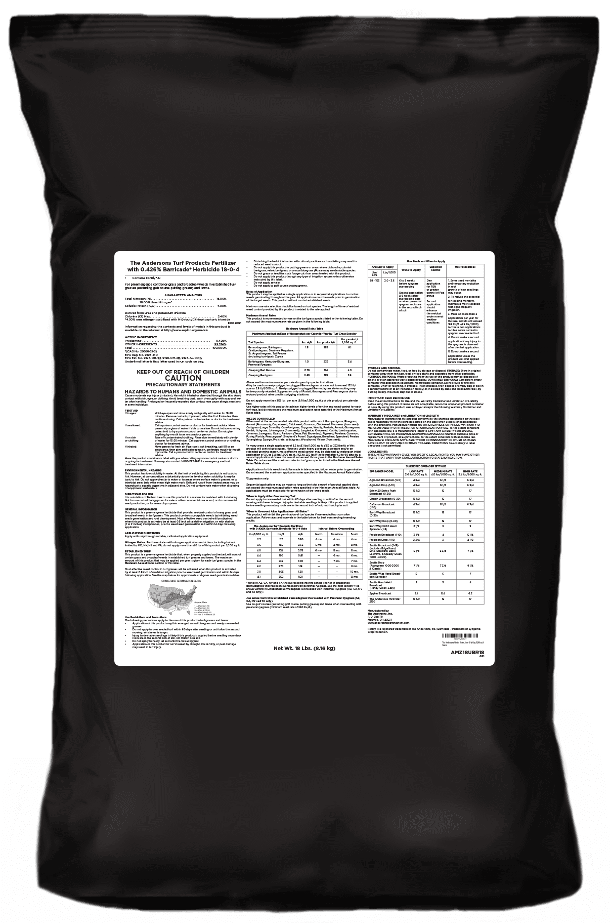The Andersons 18-0-4 Barricade Fertilizer, Pre-Emergent Weed Control ...