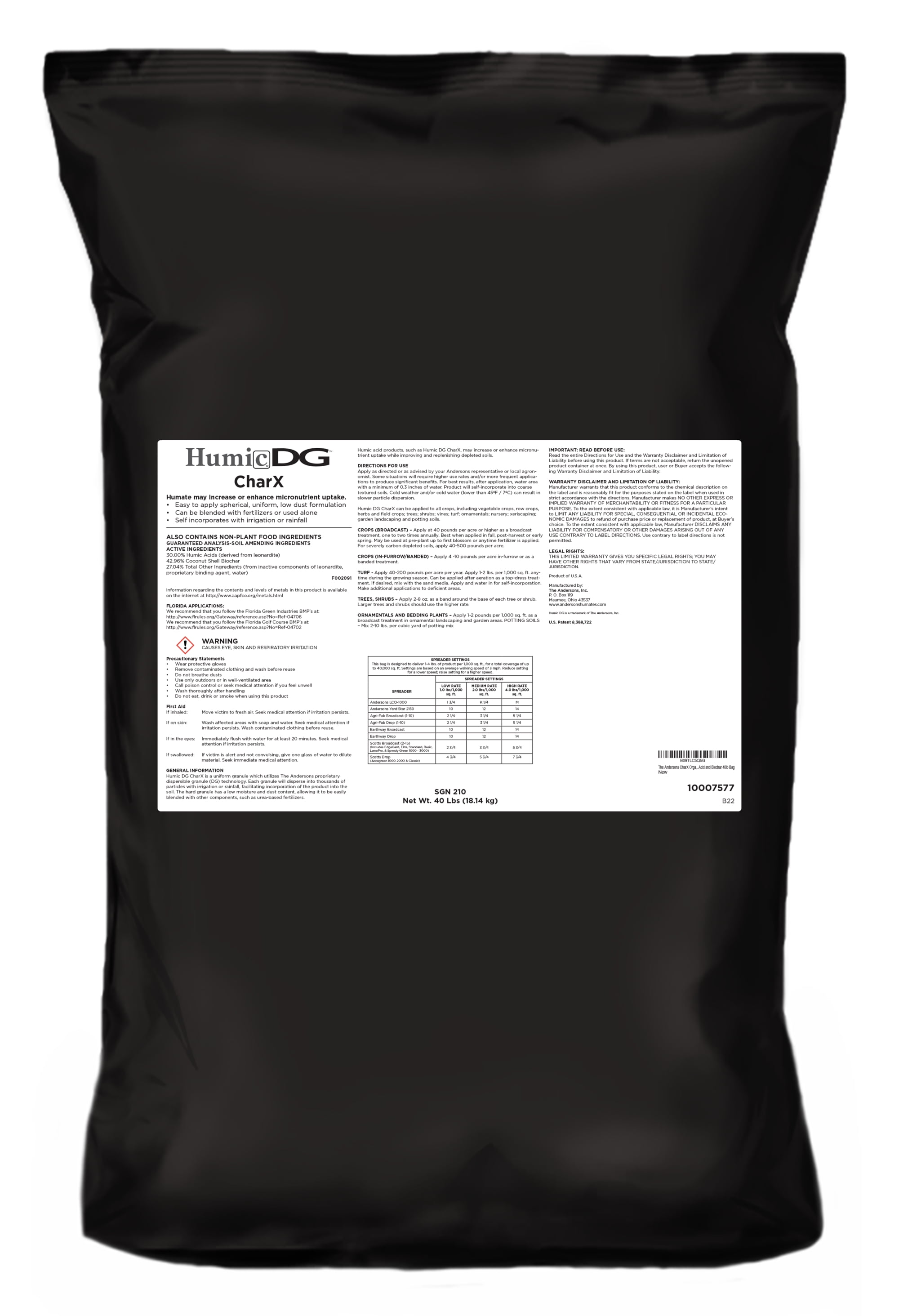 The Andersons Lawn Granular CharX Organic Soil Amendment with Humic ...