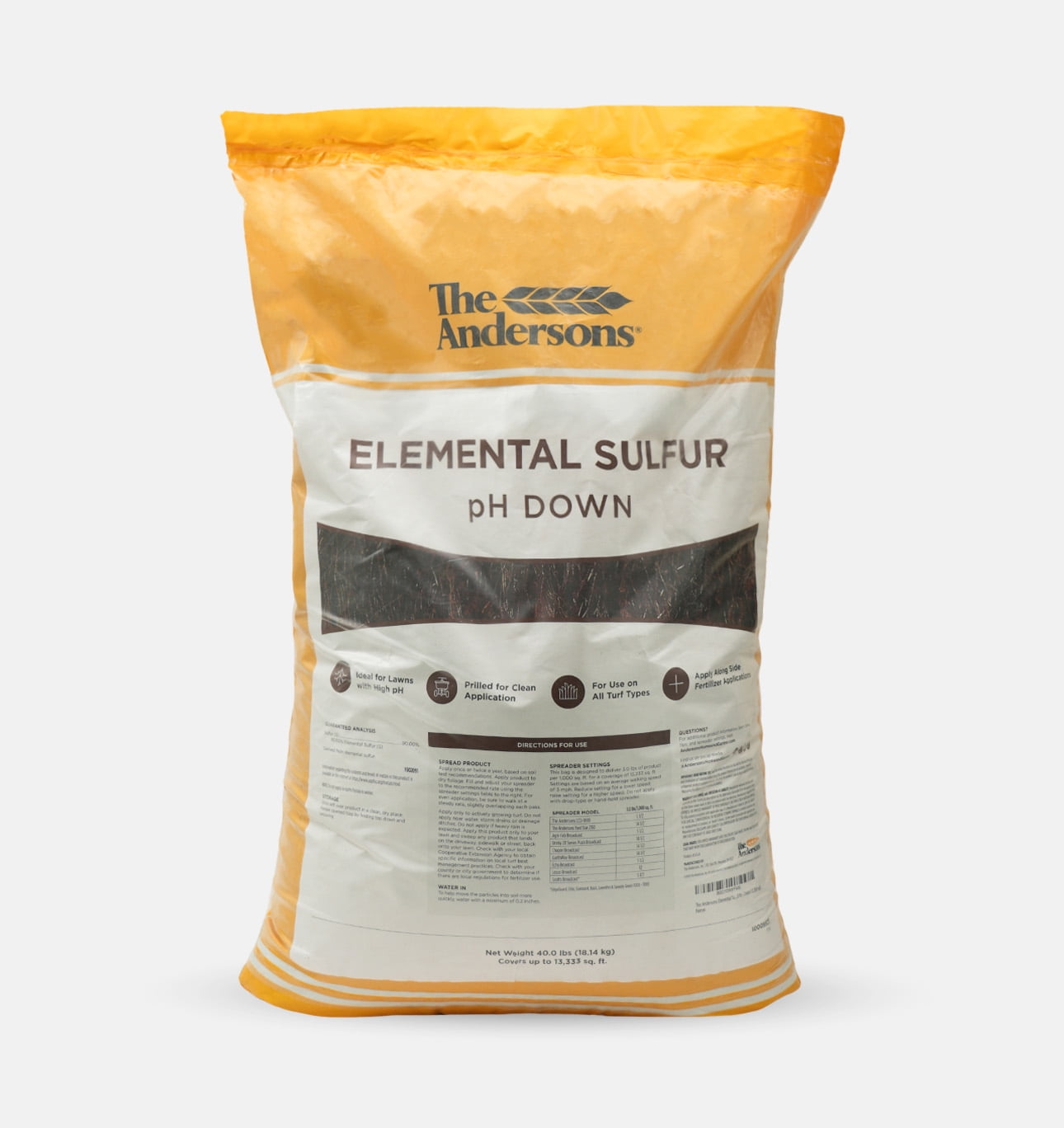 The Andersons Elemental Sulfur pH down - 40 lbs. Covers 13,300 sqft ...