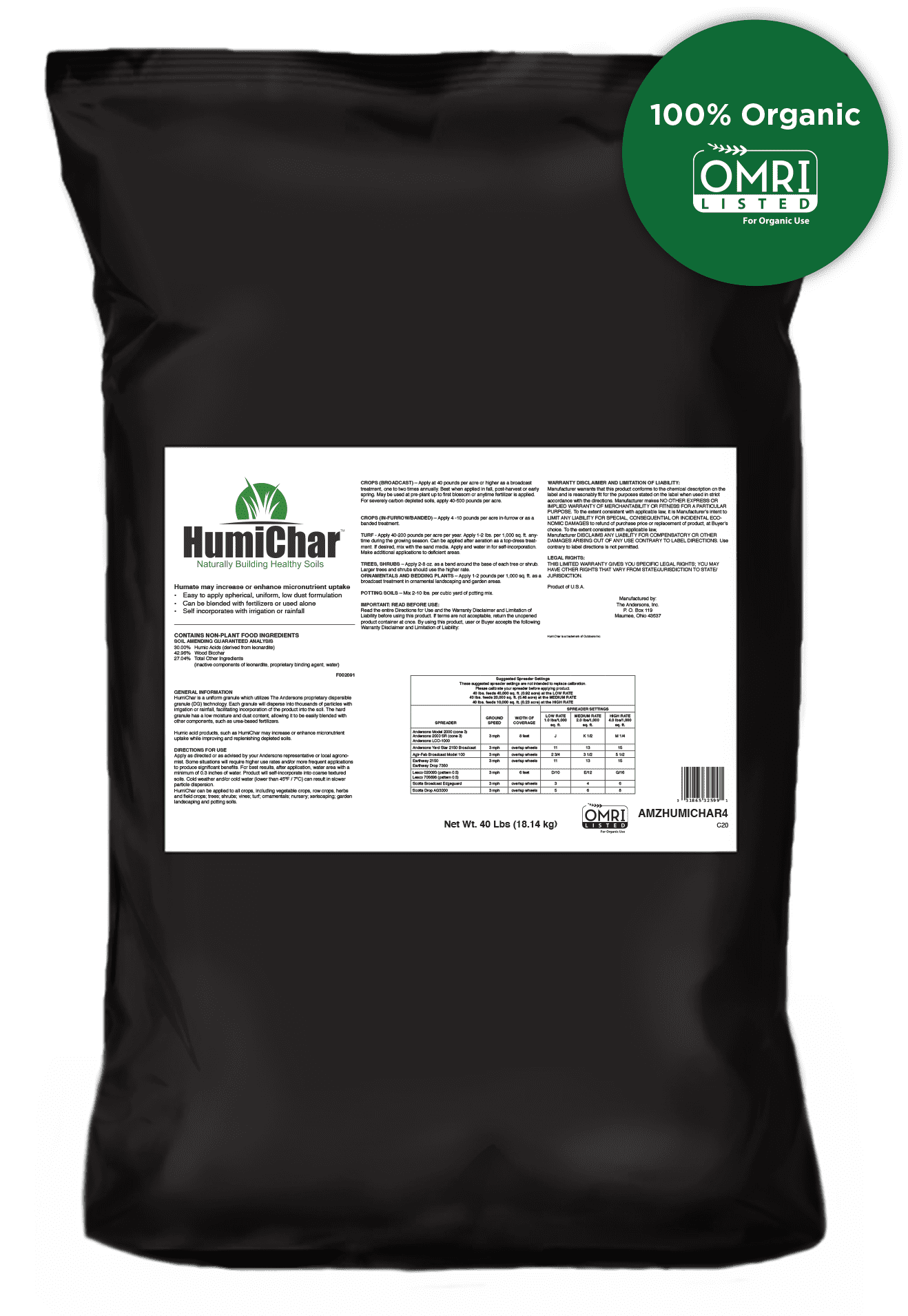 The Andersons HumiChar Organic Soil Amendment with Humic Acid and ...